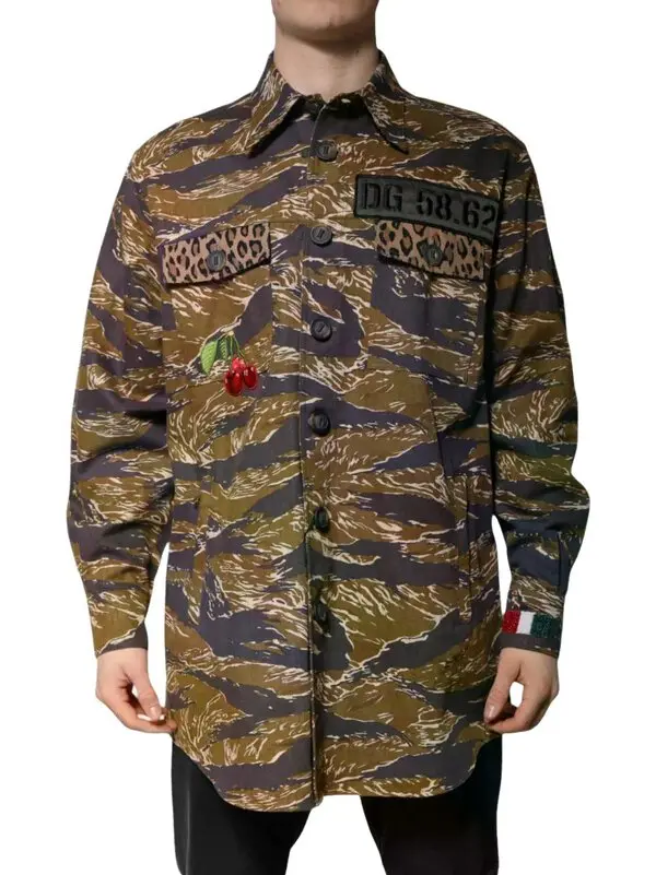 Dolce & Gabbana Tiger-stripe Leopard-print Jacket - Brown