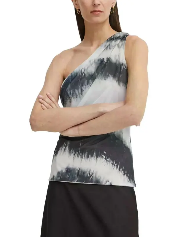 BRUUNS BAZAAR Phloxbbaditis One-shoulder Print Blouse - White