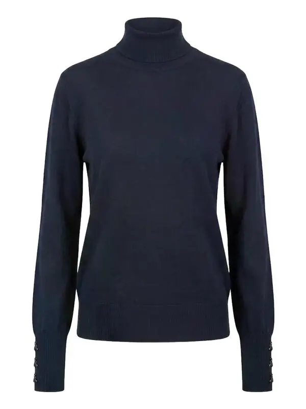 Patrizia Pepe Roll-neck Button-cuff Sweater - Blue