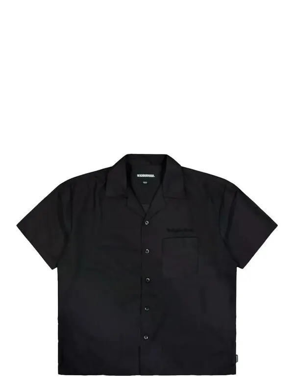 NEIGHBORHOOD Hawaiian Embroidered Logo Shirt - Black