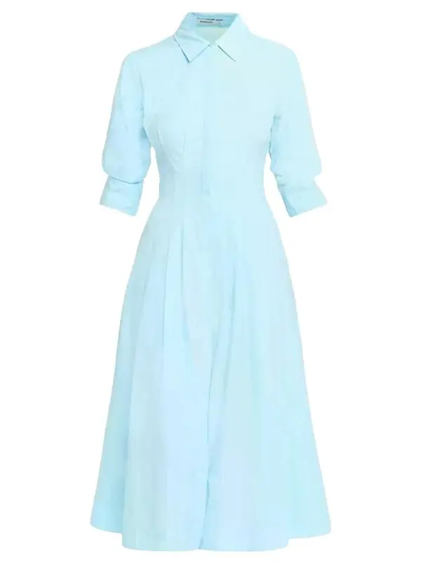 Simkhai Jazz Pintuck A-line Midi Shirt Dress - Blue