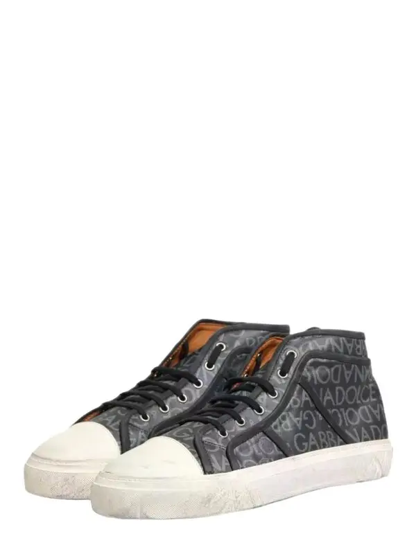 Dolce & Gabbana Logo-print Mid-top Sneakers - Black