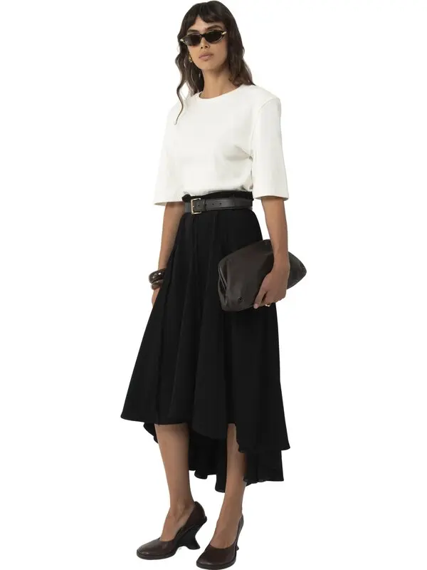 Arakii High Waist Panel Skirt - Black