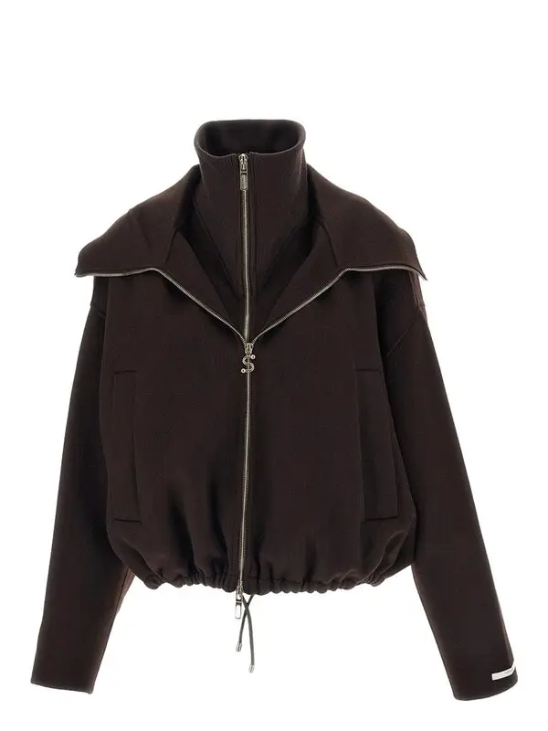 Sportmax Wool Bomber Jacket With Removable Bib - Multicolor