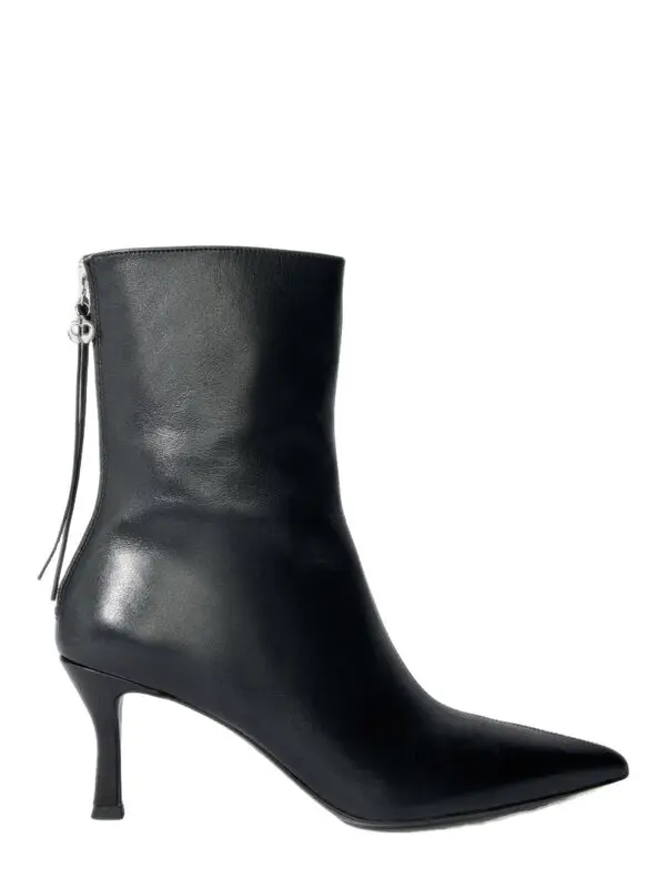 Maje Leather Ankle Boots - Black
