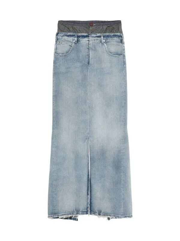 MAISON MARGIELA Denim Cotton Maxi Skirt - Multicolor