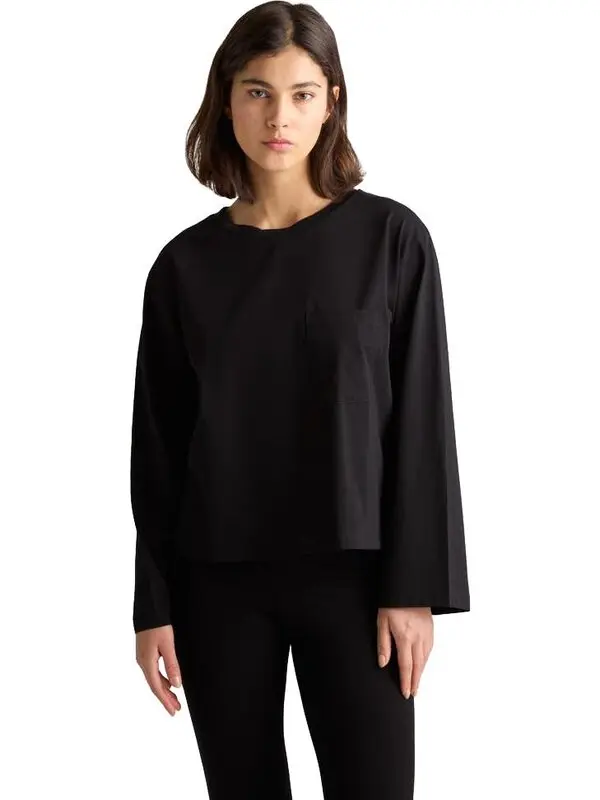 RESIDUS Thir Boxy Wide Sleeve Jersey Top - Black
