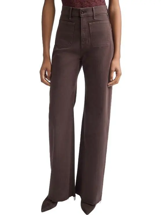 Veronica Beard Grant High Waist Wide Leg Jeans - Espresso