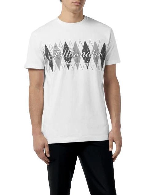 BILLIONAIRE Embroidered T-shirt Round Neck Ss - Offwhite