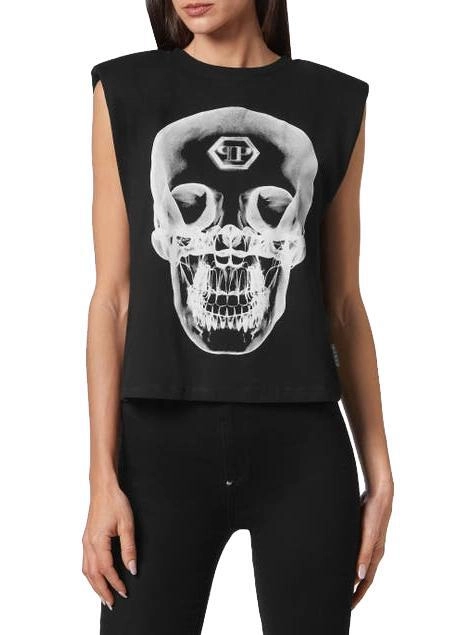 Philipp Plein T-shirt Round Neck Skull - Black