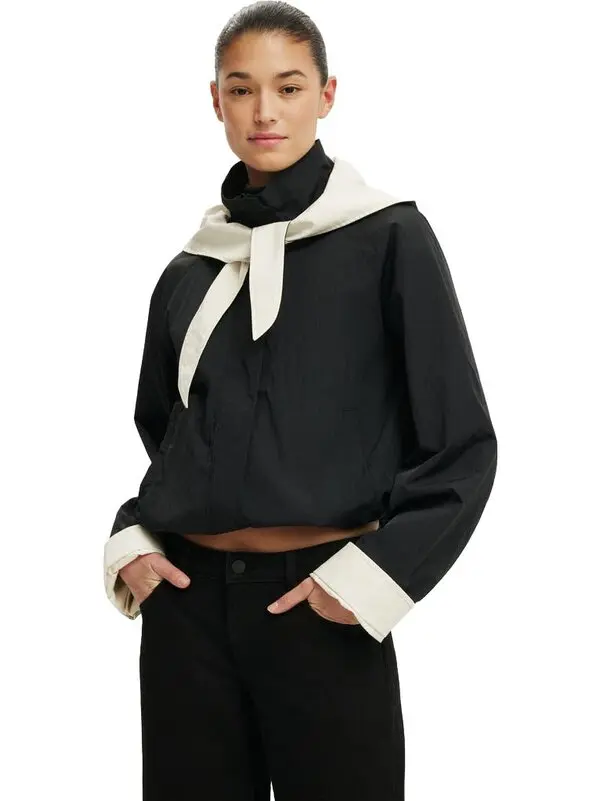 COTTON ON Hale Hooded Spray Jacket - Black