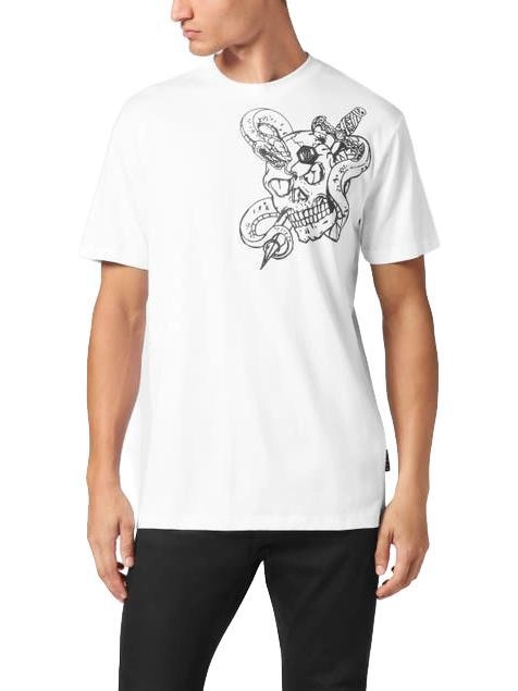 Philipp Plein T-shirt Round Neck Snake - White