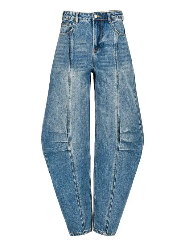 SAEMDI Noma Barrel Denim Jeans - Medium Blue