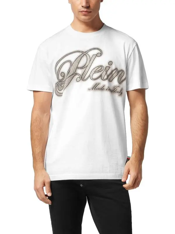 Philipp Plein T-shirt Basic Strass Signature - White