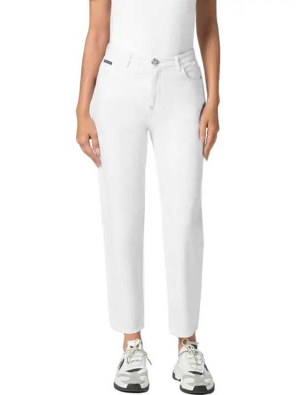 Philipp Plein Denim Mom Fit Trousers - Summersnow