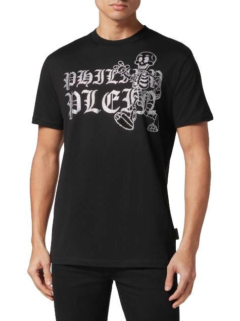 Philipp Plein T-shirt Round Neck Ss Skeleton - Black
