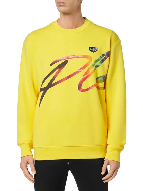Philipp Plein Sweatshirt Ls Signature - Yellow