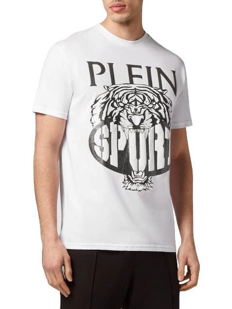 PLEIN SPORT T-shirt Round Neck Ss Tiger - White/black