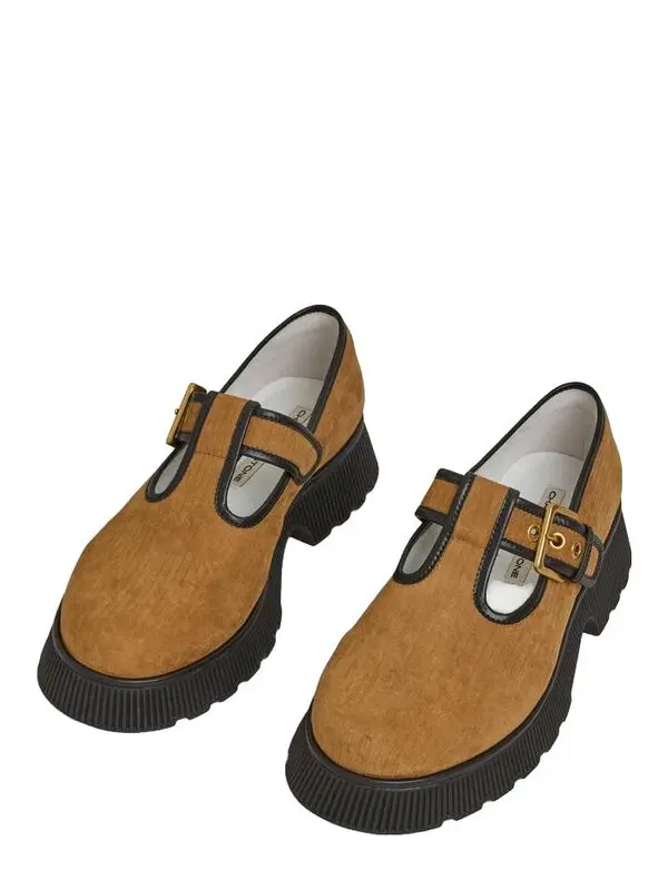 Charlotte Stone Remi Mary Jane Platform Loafer - Toffee