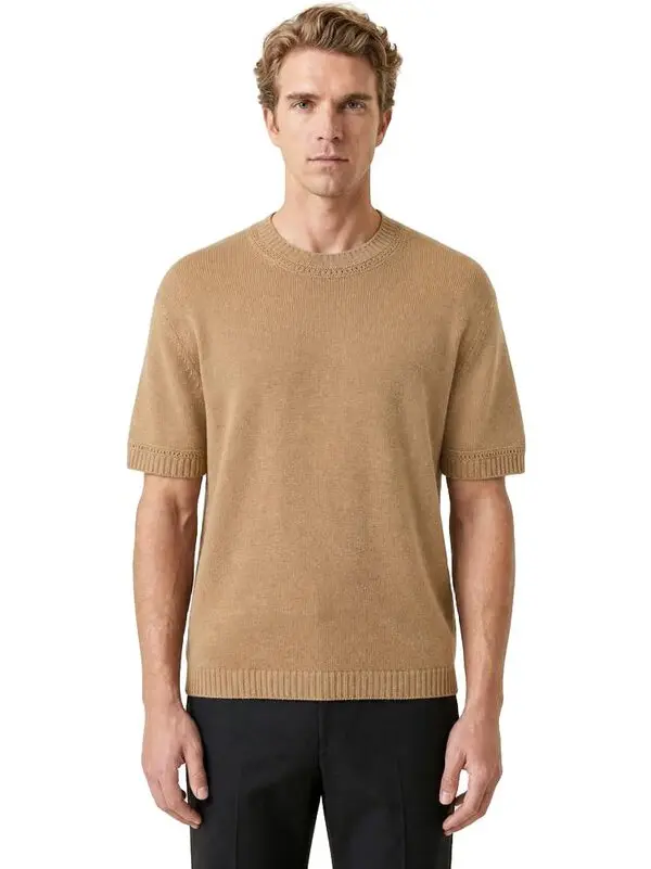 MODENAIRE Lightweight Knit Crewneck Sweater - Khaki