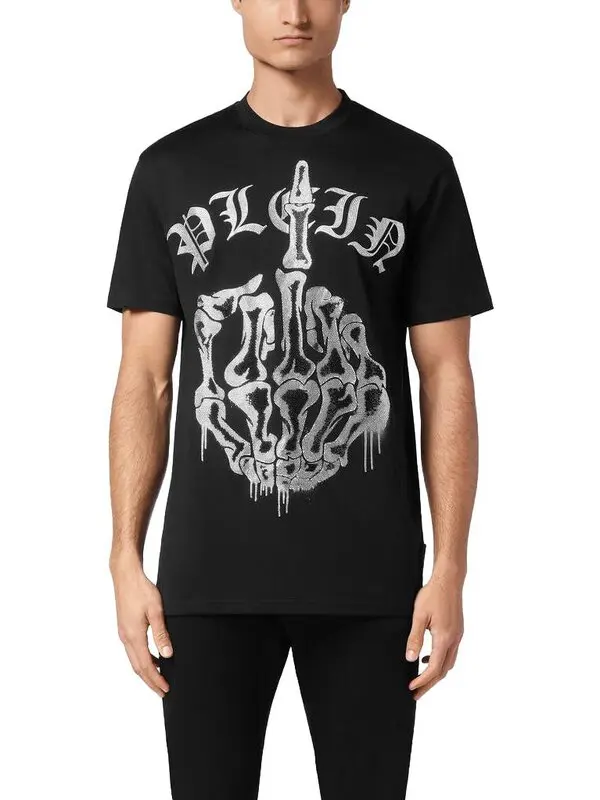 Philipp Plein T-shirt Round Neck Iconic Plein - Black