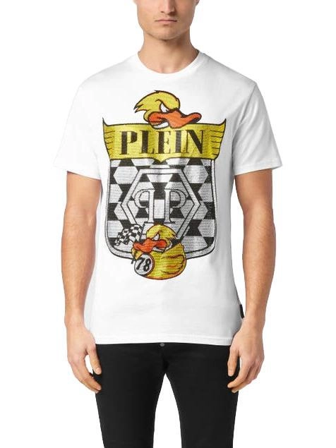 Philipp Plein T-shirt Round Neck Ss Tee Duck 1978 - White