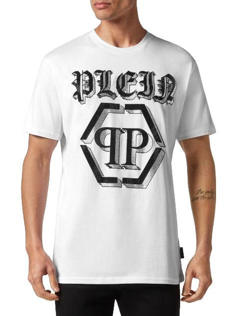 Philipp Plein T-shirt Round Neck Ss Chrome - White