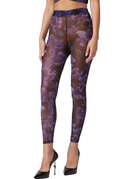Philipp Plein Leggings Flowers - Black