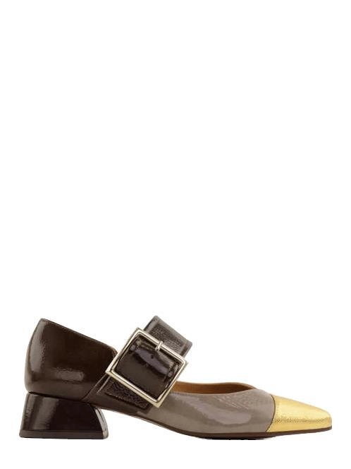 Chie Mihara Hebas49 Metallic Mary Jane Patent Leather Buckle Pump - Tan
