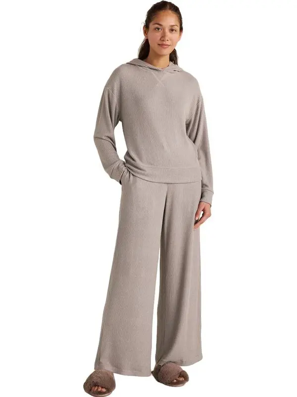 HAVEN WELL WITHIN Resti Brushed Rib Knit Drawstring Pants - Mushroom