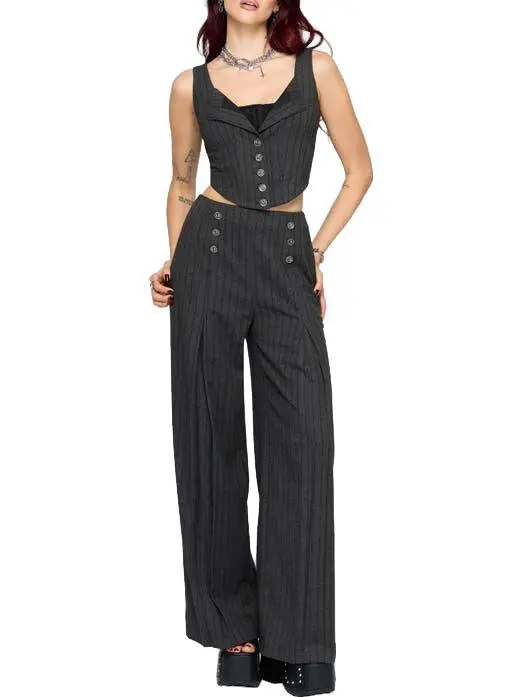DISTURBIA Blair Lace Insert Corset - Charcoal