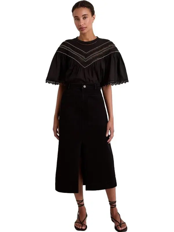 MARIE OLIVER Leighton Denim Skirt - Pavement