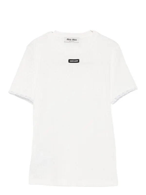 Miu Miu Logo Cotton T-shirt - Multicolor