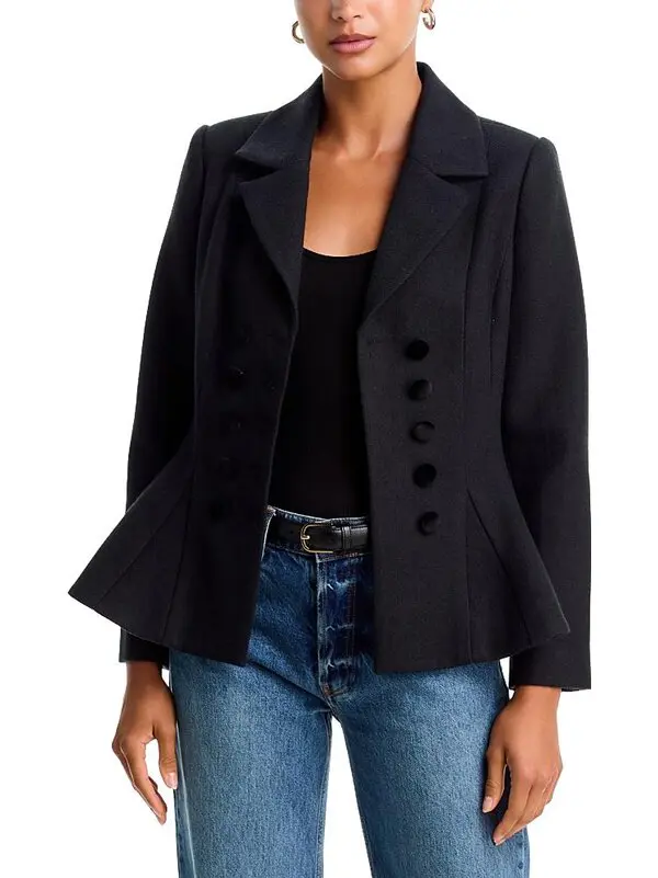 Aqua Peplum Slim Fit Blazer Exclusive - Black