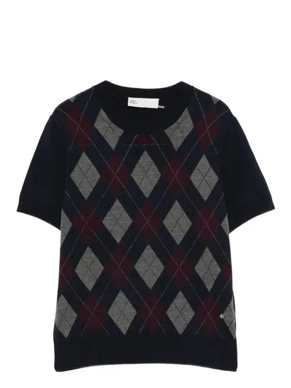 Tory Burch Argyle Sweater - Blue