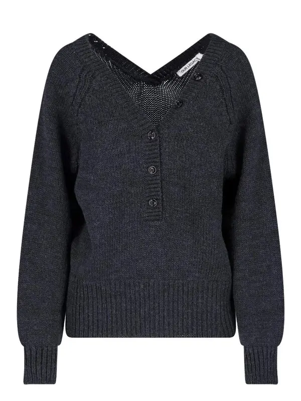 Our Legacy Sweater "country Henley - Gray
