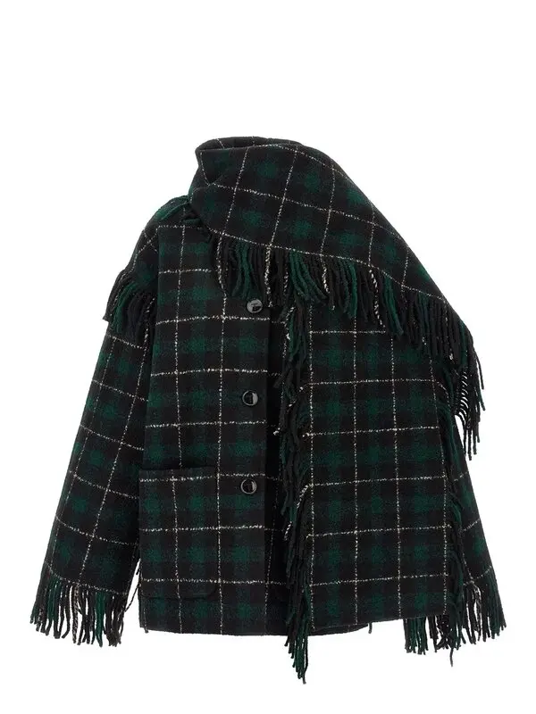 TOTEME Jacket With Integrated Scarf - Green