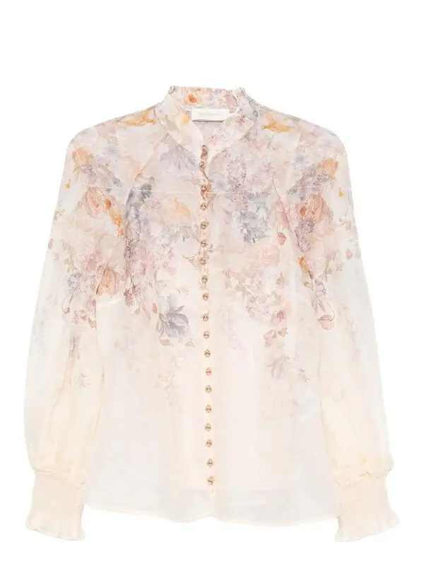 Zimmermann Ascent Linen And Silk Blouse - Multicolor