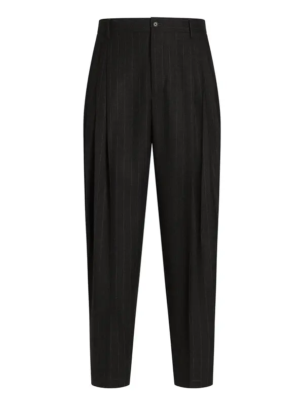 Dolce & Gabbana Pinstripe Virgin Wool Trousers - Multicolor