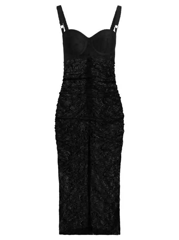 Dolce & Gabbana Lace Midi Dress - Black