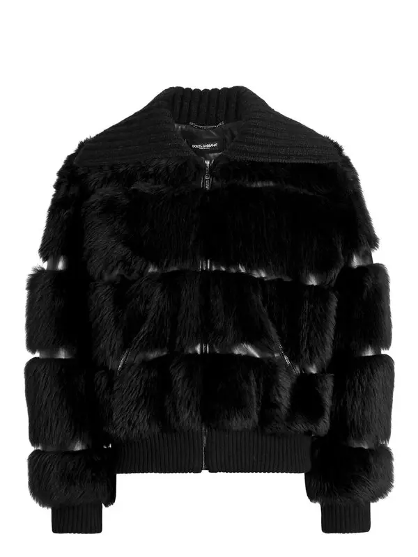 Dolce & Gabbana Fur Bomber Jacket - Black