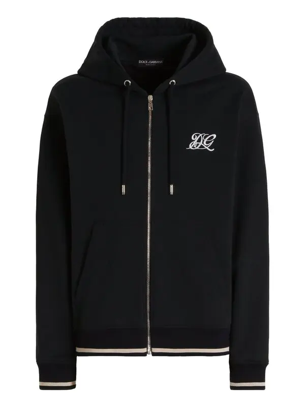 Dolce & Gabbana Cotton Hooded Sweatshirt - Blue