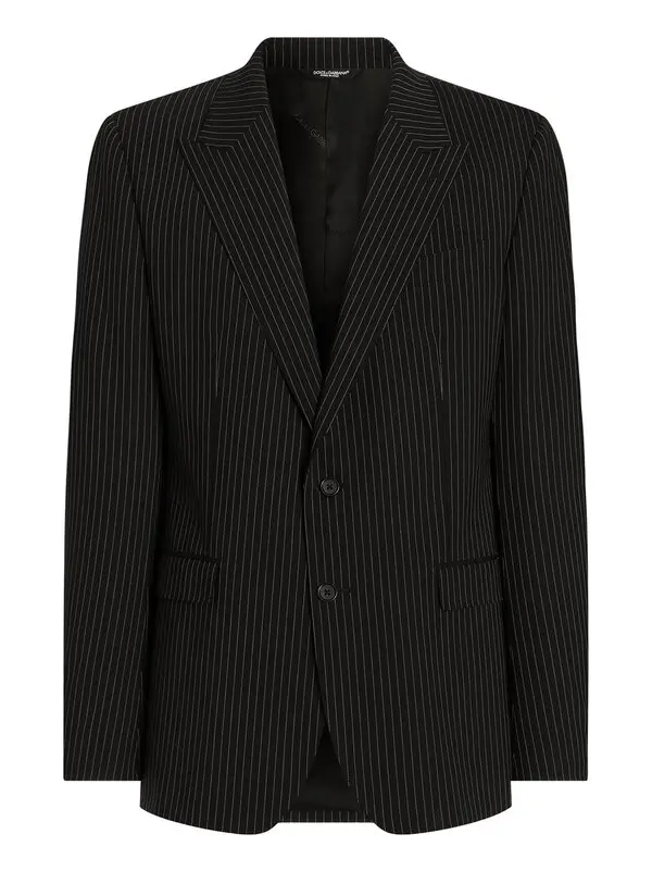 Dolce & Gabbana Martini Light Single-breasted Pinstripe Wool Jacket - Multicolor