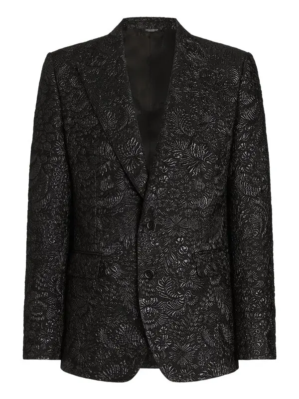 Dolce & Gabbana Sicilia Light Single-breasted Brocade Jacket - Black