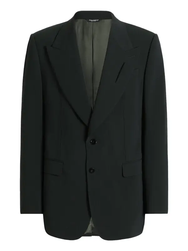 Dolce & Gabbana Single-breasted Micro-rib Jacket - Green