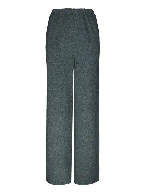 2KSTYLE Numero Wool-blend Wide-leg Elasticated Pants - Grey
