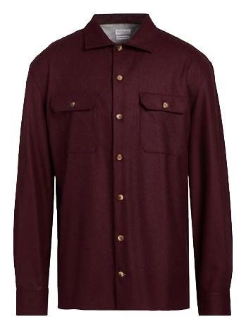 Brunello Cucinelli Shirt Burgundy Size Virgin Wool - Red
