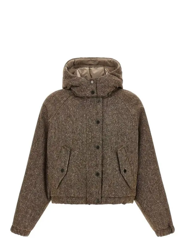 Brunello Cucinelli Nylon And Wool Down Jacket - Multicolor