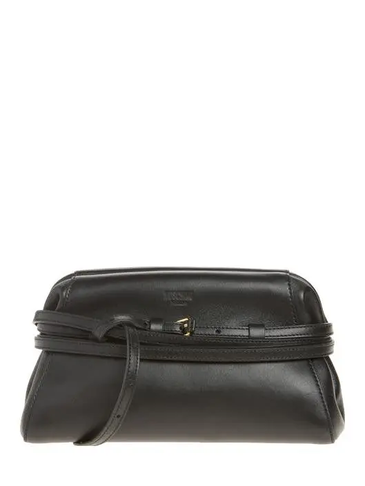 Moschino Soft Leather Clutch - Black