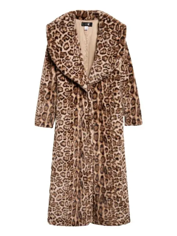 KIM SHUI Ashlyn Oversized Faux Fur Coat - Leopard